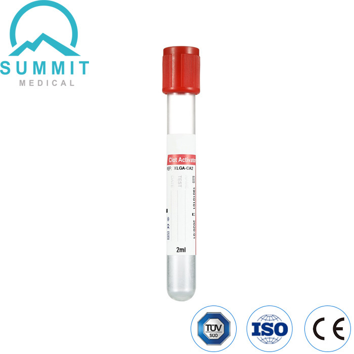 Red Cap Clot Activator Tube, Vacuum Type, PET Tube, 13mm*75mm