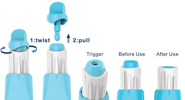 Auto Retractable Safety Blood Lancets 23G with 3 Adjustable Depths 1 ...