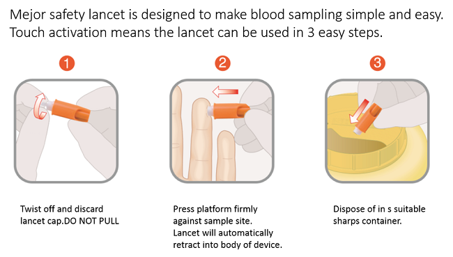 MejorLance Pressure Activated Safety Lancet with Twist Off Protective ...