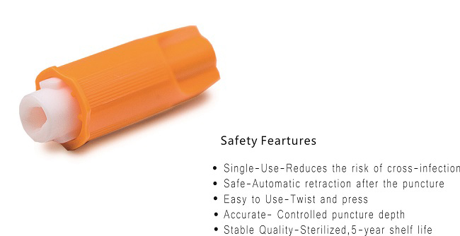 Green 21G 1.8mm Heel Incision Safety Lancets for Paediatric Blood Test