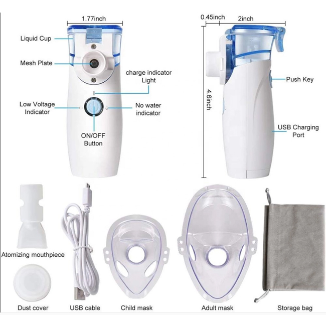 Removable Battery Portable Mesh Nebulizers , BF Mini Handheld Asthma ...