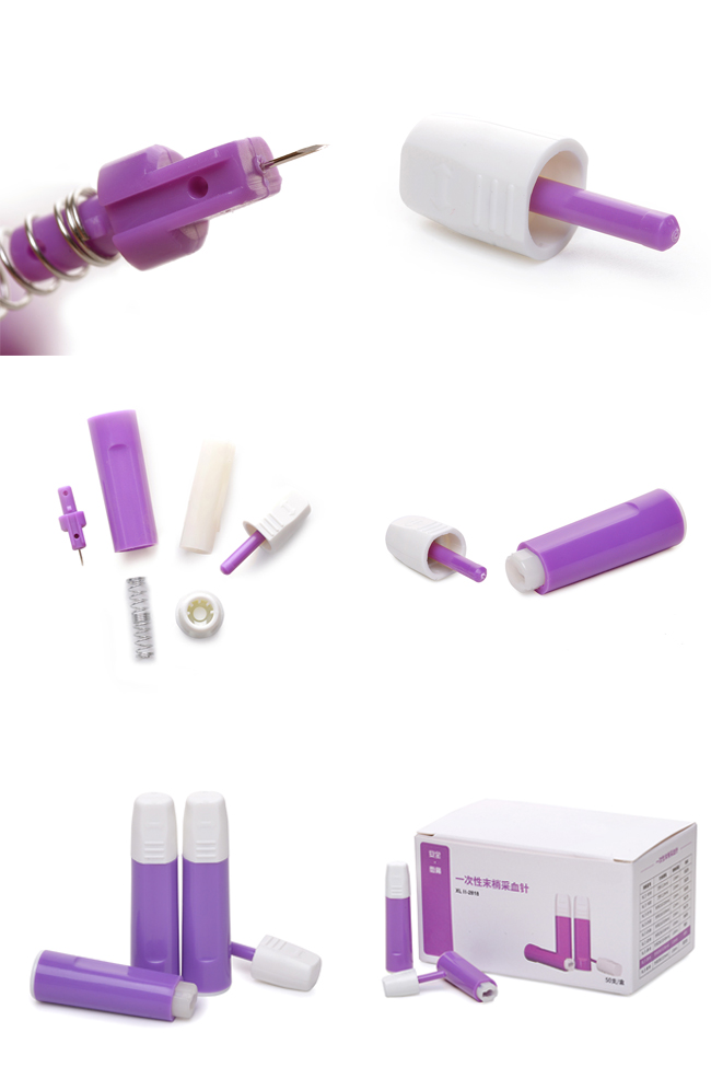 Sterile Pressure Activated Lancets 28G 1.8mm Purple 50 Pieces Per Box