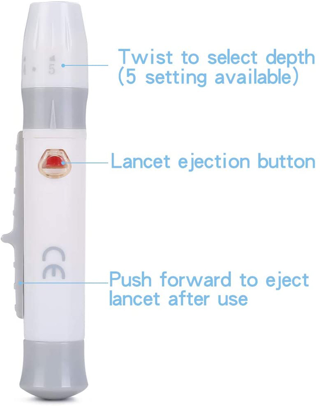 91mm Mini Blood Lancet Pen with Safety Ejector for Diabetes