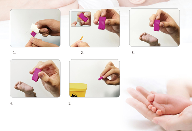 0.85mm Depth 1.75mm Width Heel Lancet for Newborns Screening Test, Purple