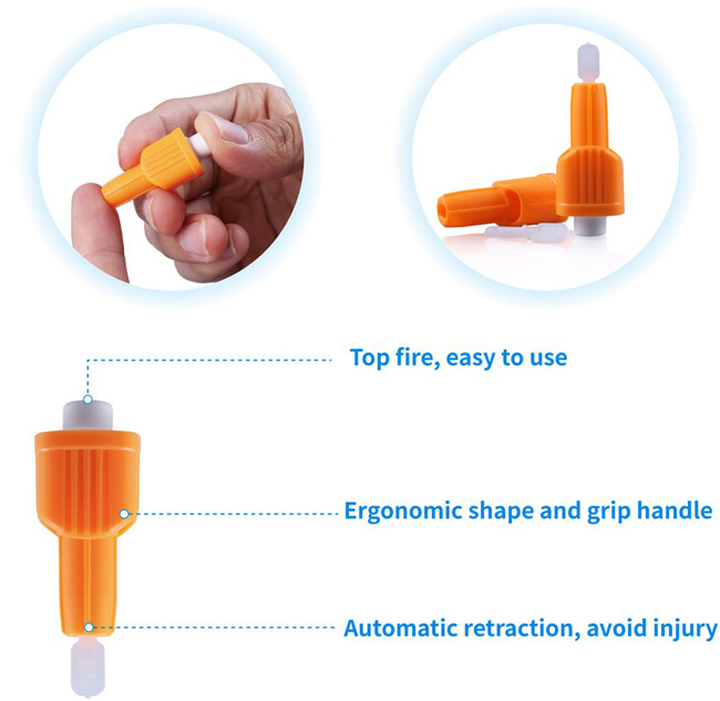 Top Push Button Safety Lancets 30G 1.6mm For Comfortable Blood Sampling