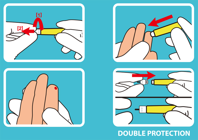 Finger Prick Lancet Device 18G 21G 23G 26G 28G 30G for Diagnostic Tests