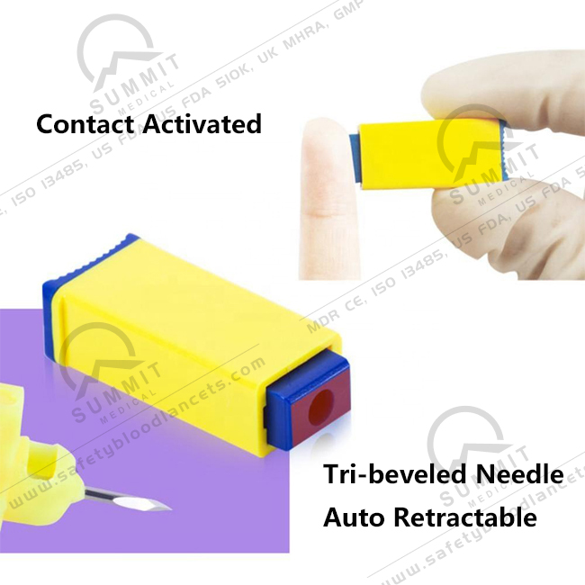 Ultra Sharp Safety Lancet Needle 21G with Puncture Depth 2.2mm